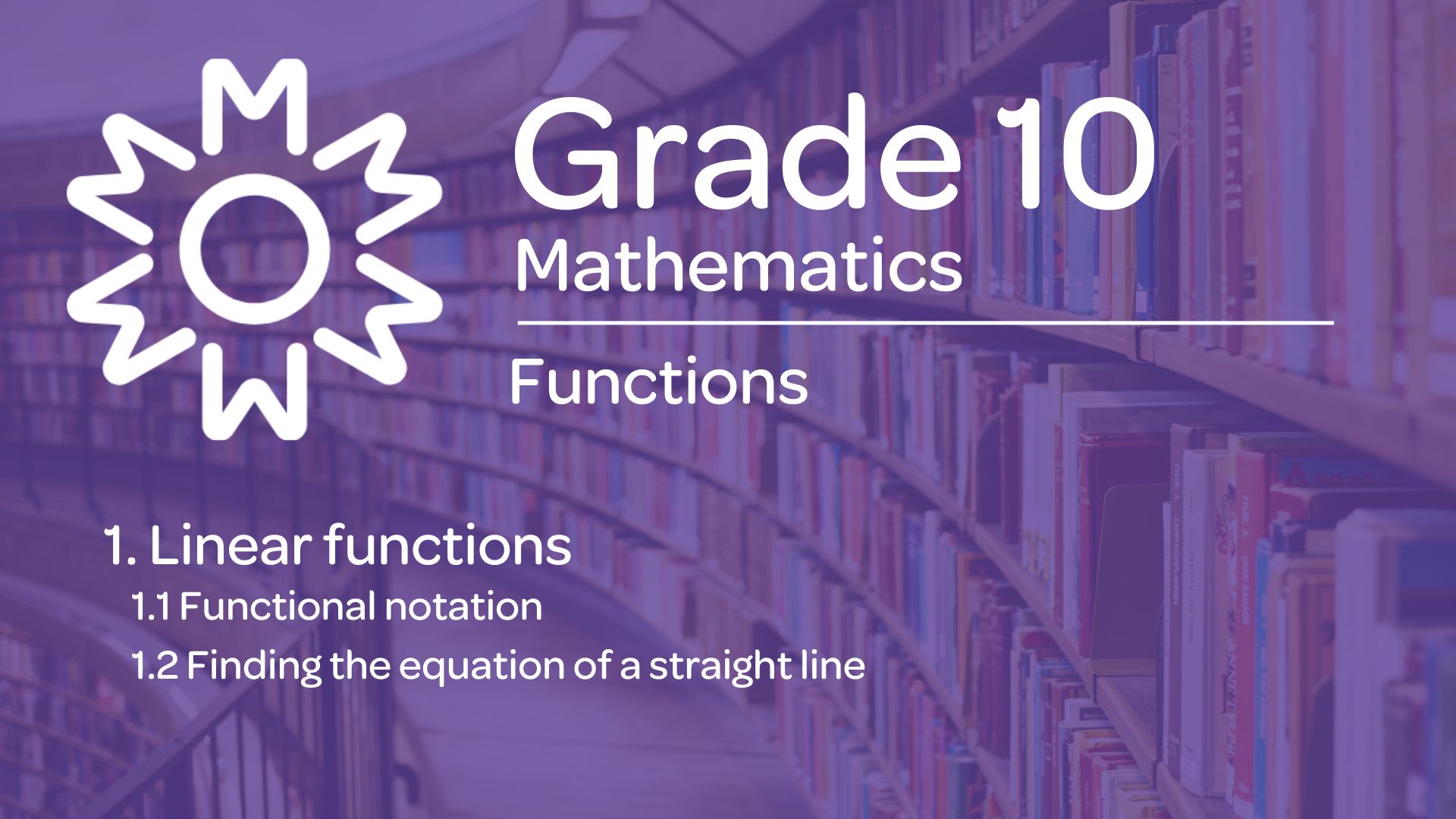 1. Linear functions - Milani Education