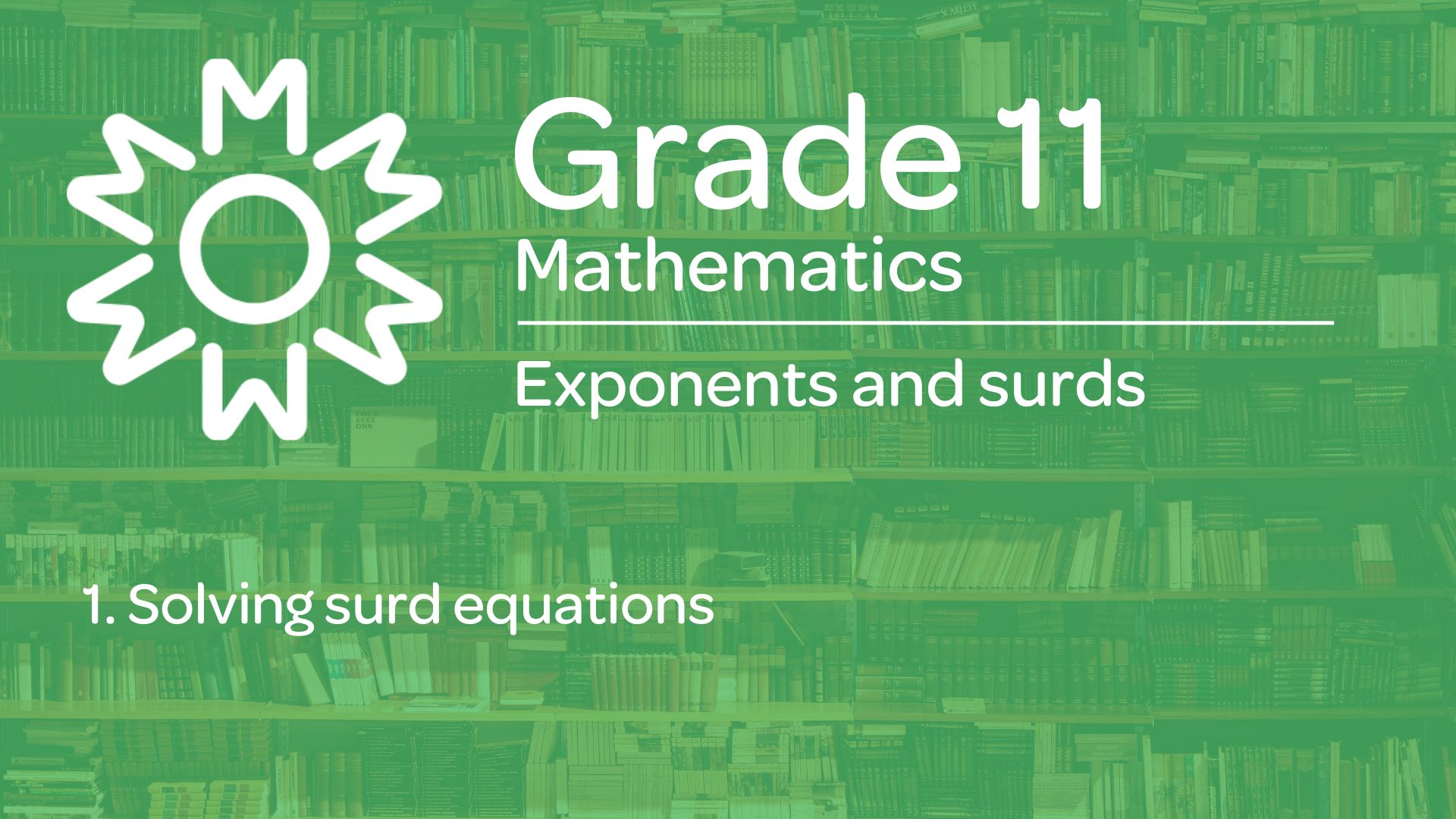 1. Solving surd equations - Milani Education